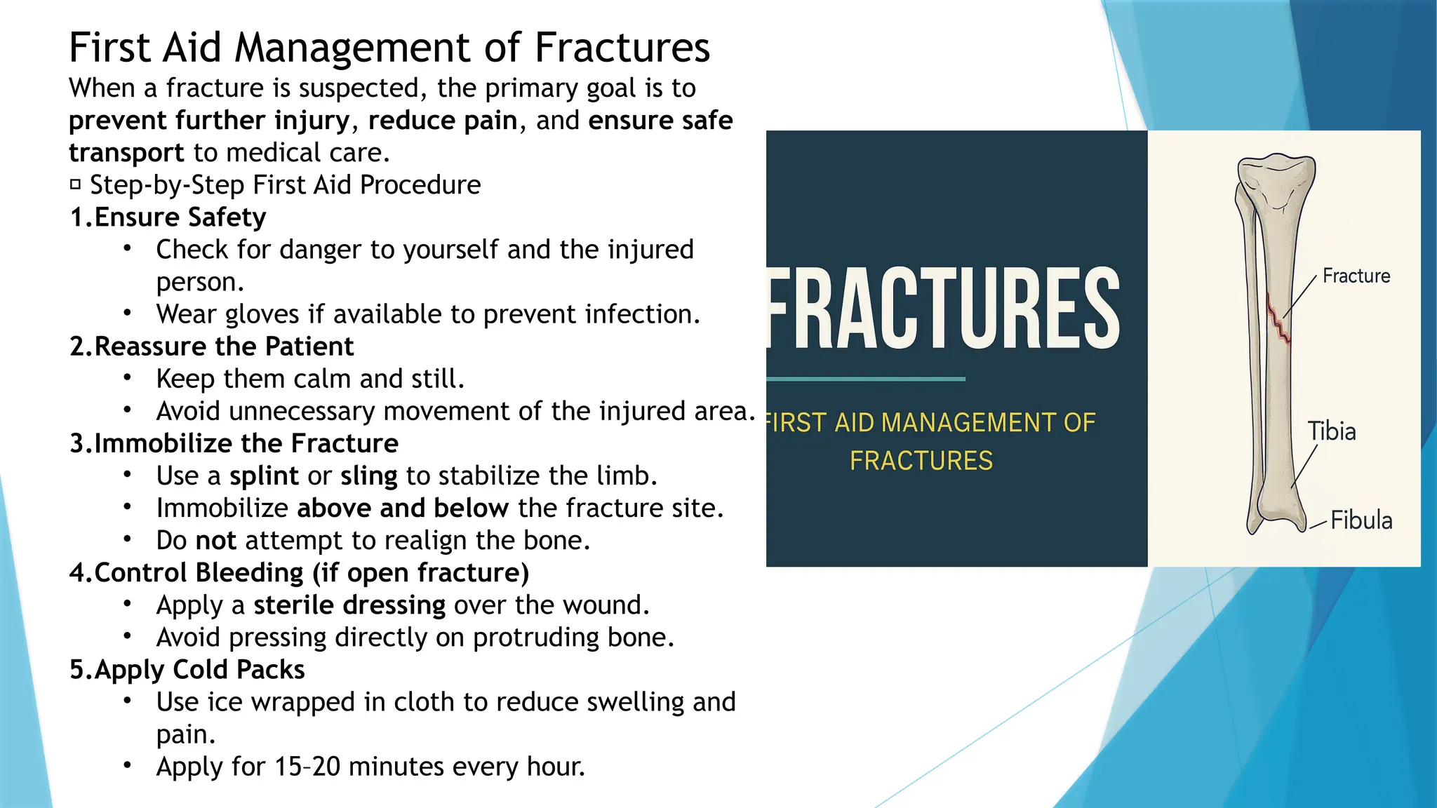 first aid management for factures ........... | PPTX