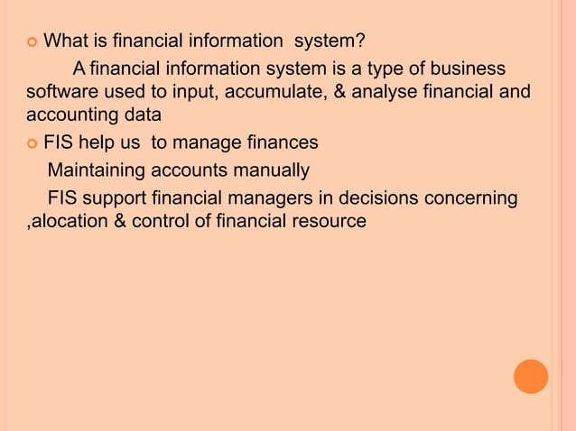 Financial Information systems (fis) ppt | PPTX | Operating Systems ...