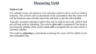Yield Measures, Spot rates and Forward rates | PPT