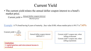 Chapter 6: Yield measures, Fixed Income Securities by | PPT