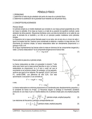 Ejercicios De Pendulo Pdf