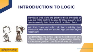 Falsafah dan Isu Semasa (ENGLISH) - Logic | PDF