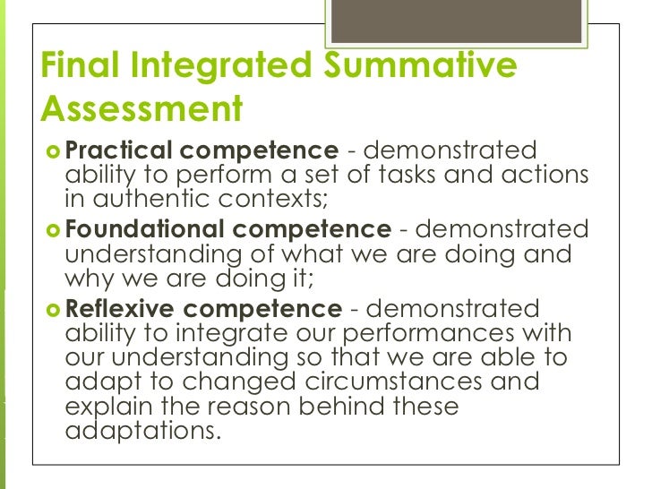 Final Integrated Summative Assessment