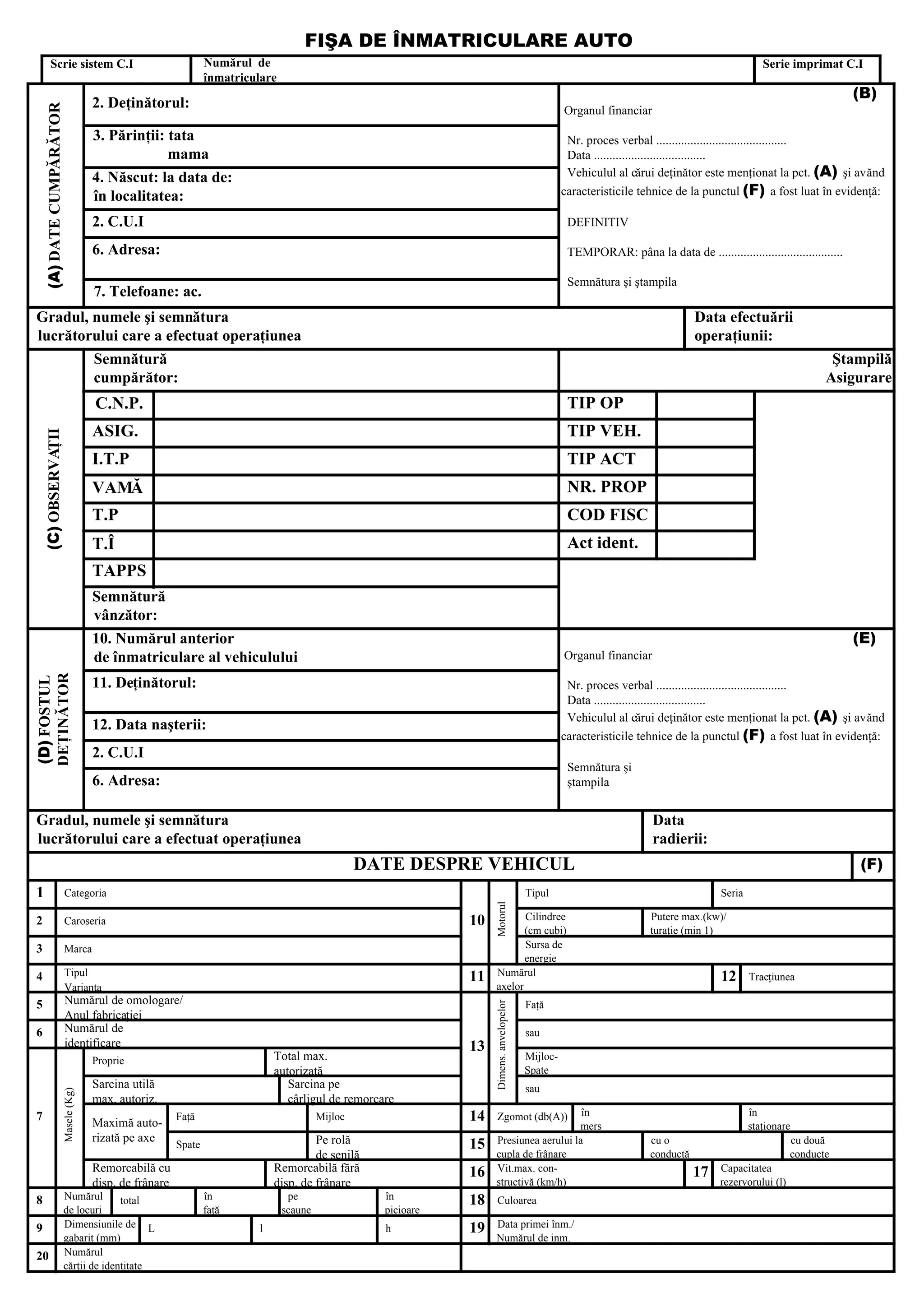 Fisa de-inmatriculare-autovehicul | PDF