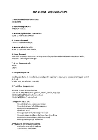 Fisa de-post-director-general | PDF