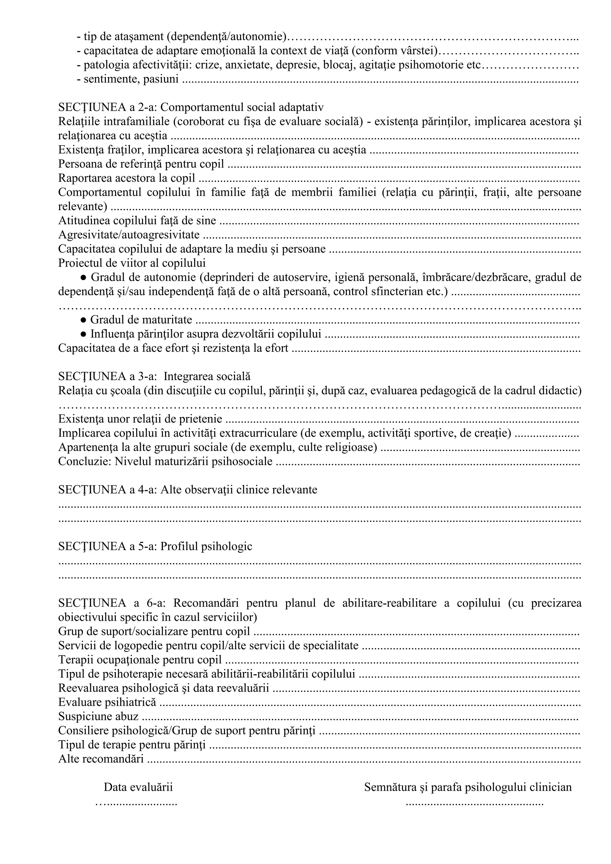 Fisa evaluare-psihologica | PDF
