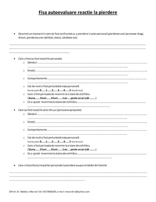 Fisa autoevaluare pierdere | DOCX