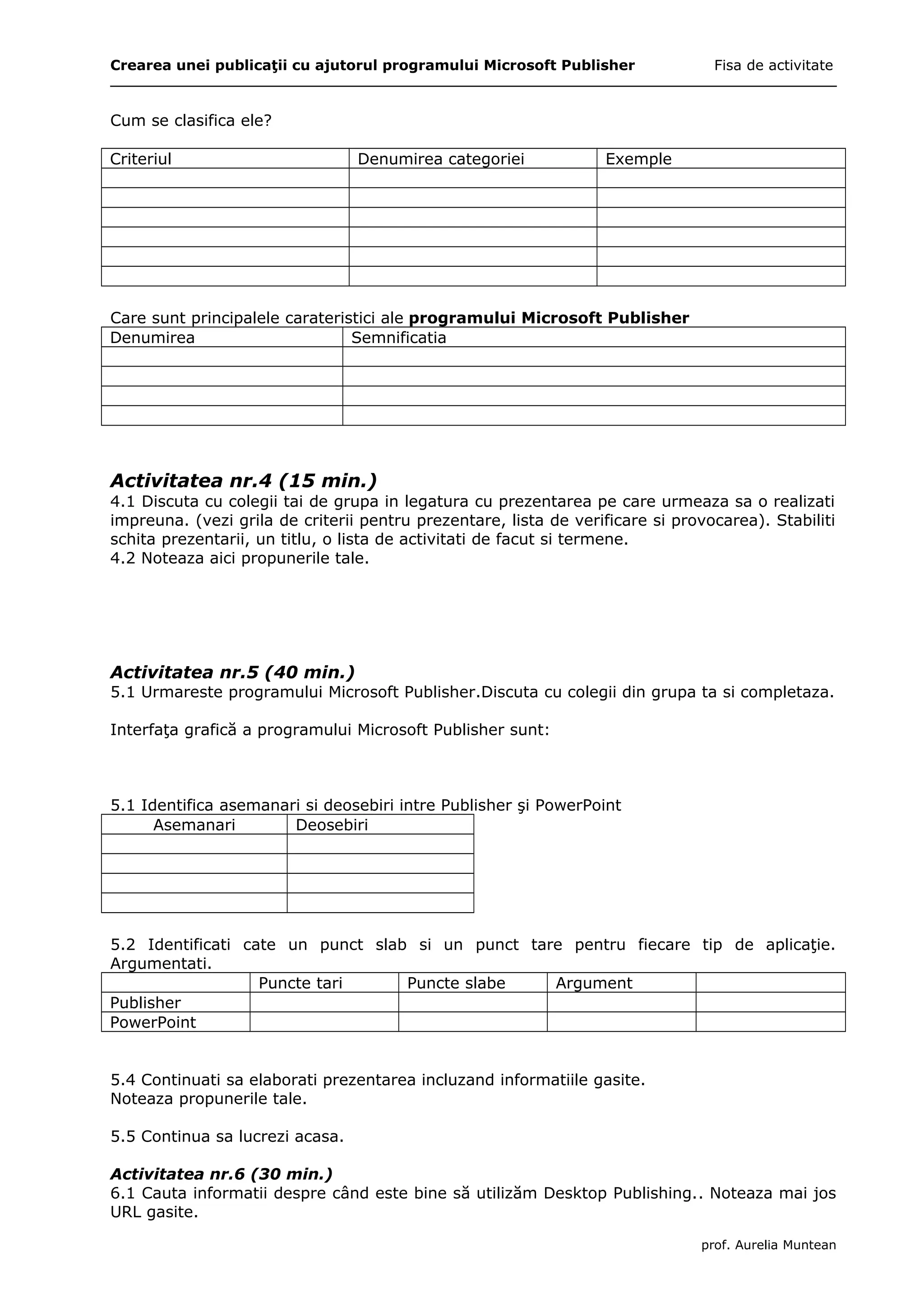 Fisa de activitate | DOC