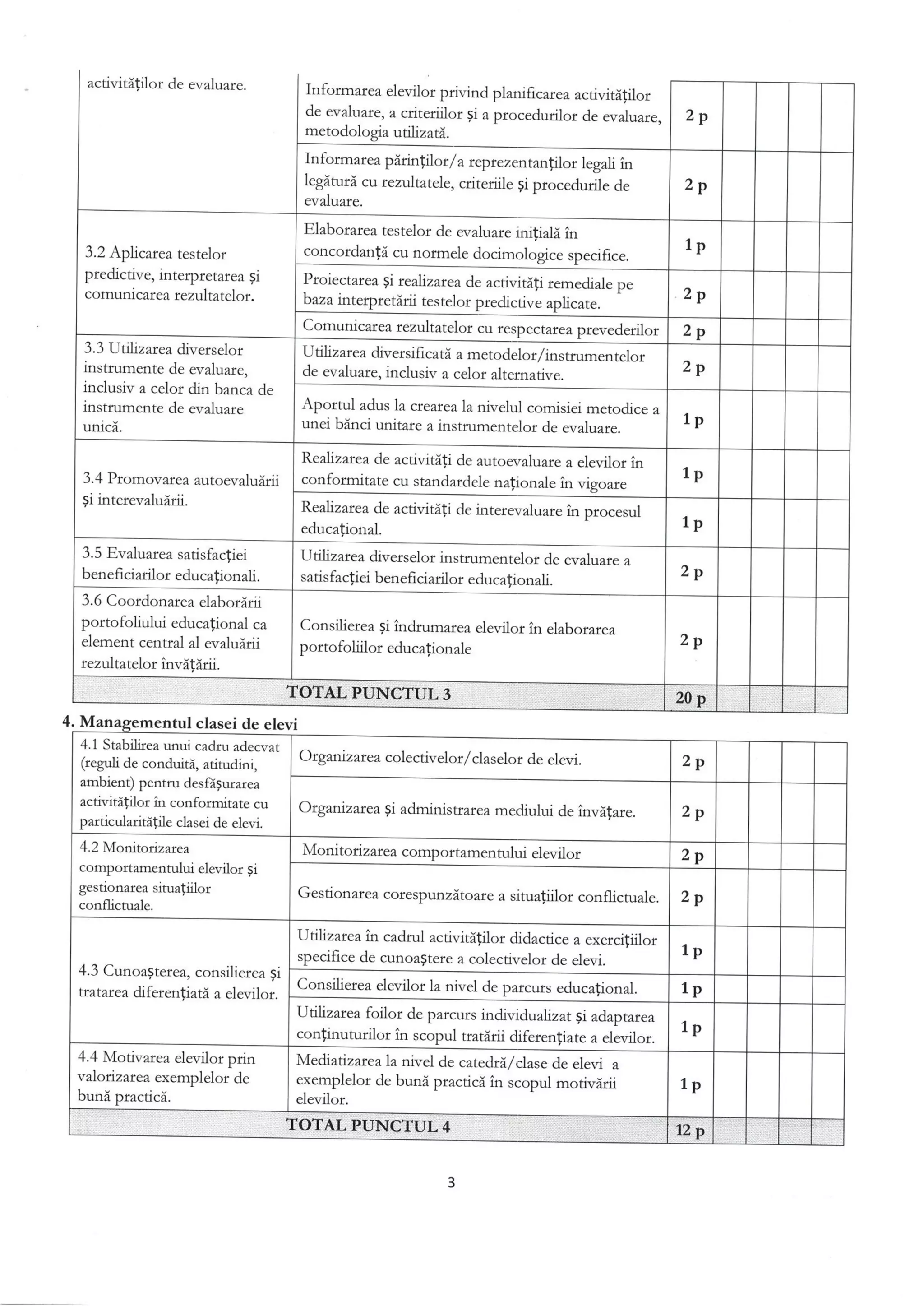 Fisa de evaluare a personalului didactic | PDF