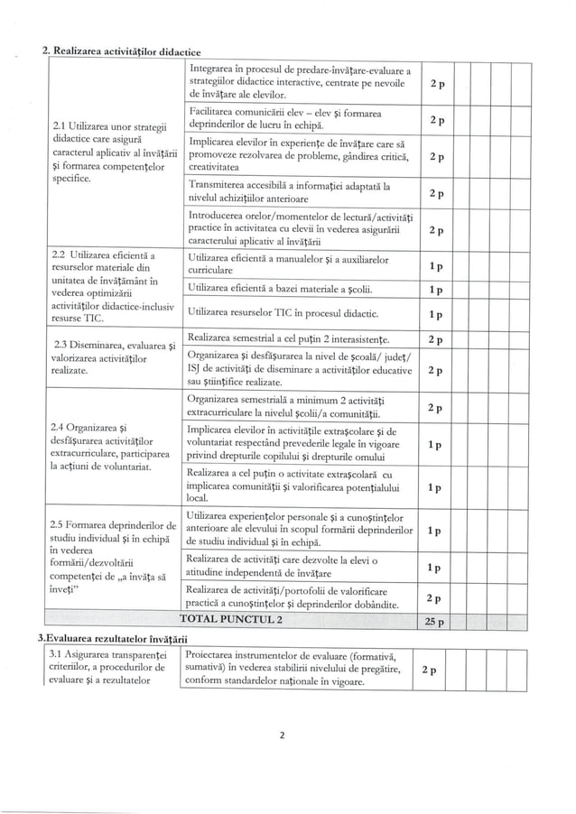 Fisa de evaluare a personalului didactic | PDF