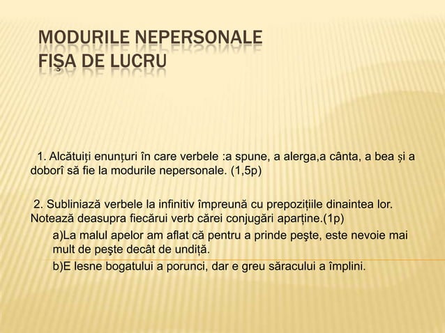 Fisa de lucru modurile nepersonale | PPTX