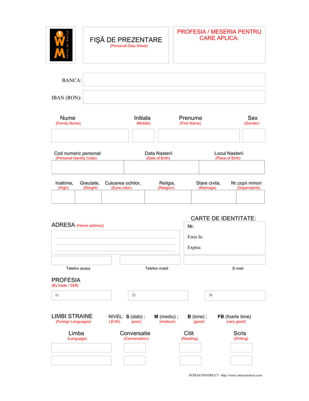 Fisa de prezentare | PDF