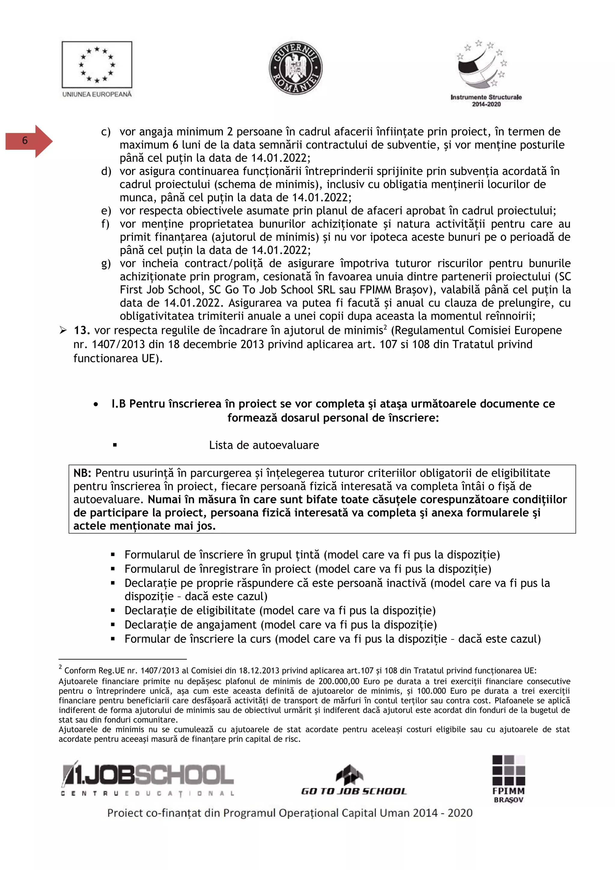 Fisa informare proiect Romania Start Up | PDF