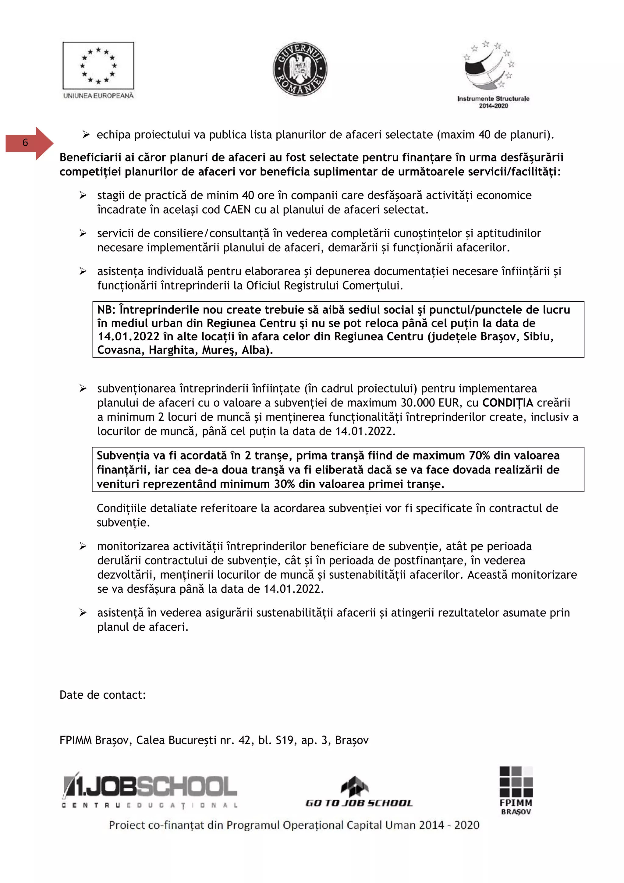 Fisa informare proiect Romania Start Up | PDF | Free Download