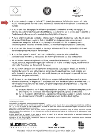 Fisa informare proiect Romania Start Up | DOC
