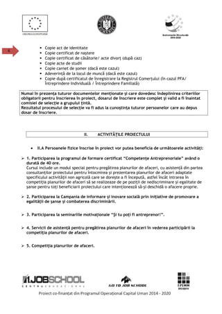 Fisa informare proiect Romania Start Up | PDF