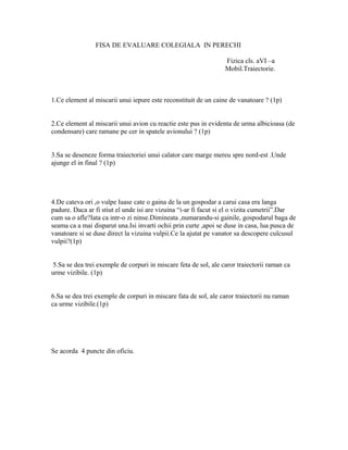 Fisa mobil traiectorie | DOC