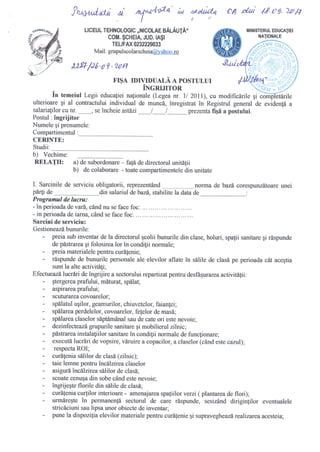 Fisa postului ingrijitor | PDF