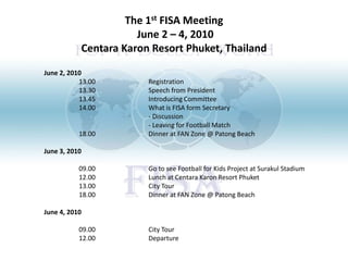 FISA Fédération Internationale de Senior Football Association | PPTX