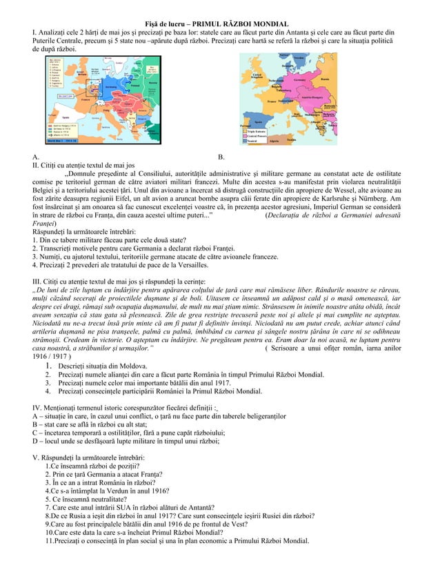 Fisa primul razboi_mondial | PDF