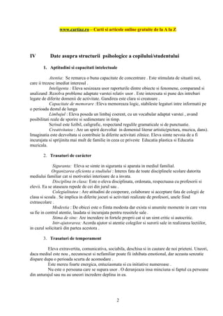 Fisa psihopedagogica | PDF