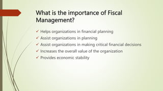 Fiscal-Management. A POWERPOINT PRESENTATION | PPTX