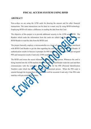 Fiscal access system using rfid | DOC