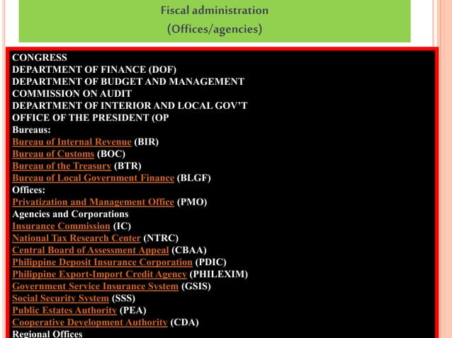 Fiscal Administration by Theresa | PPSX | Business Accounting & Finance ...