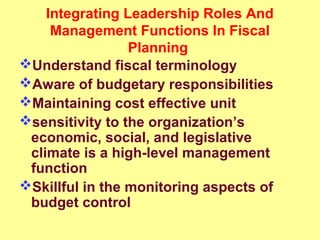 Fiscal planning in nursing management | PPT