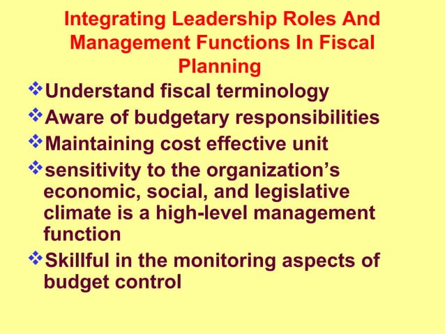 Fiscal planning in nursing management | PPT