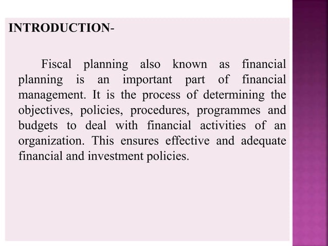 Fiscal planning.pptx | Business Accounting & Finance | Business