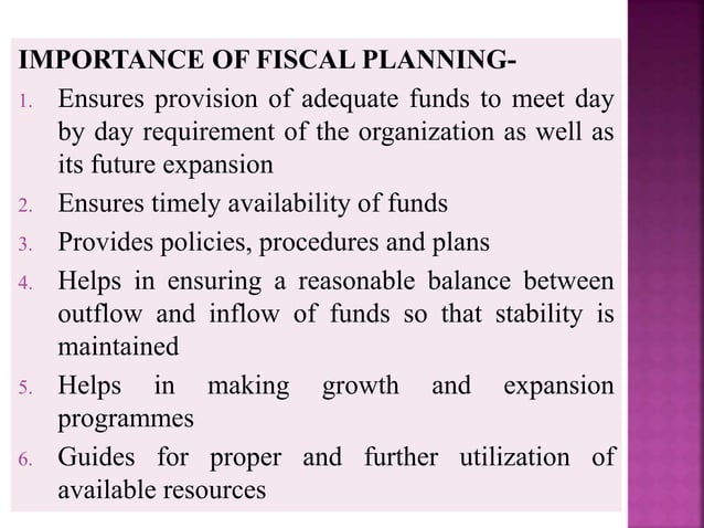 Fiscal planning.pptx | Business Accounting & Finance | Business