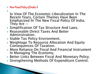 Fiscal policy of india | PPTX