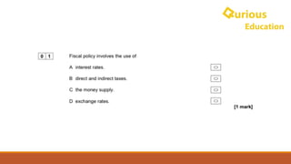 Fiscal Policy MC & Essay Questions - A-Level Economics | PDF