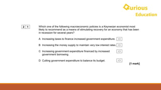 Fiscal Policy MC & Essay Questions - A-Level Economics | PDF
