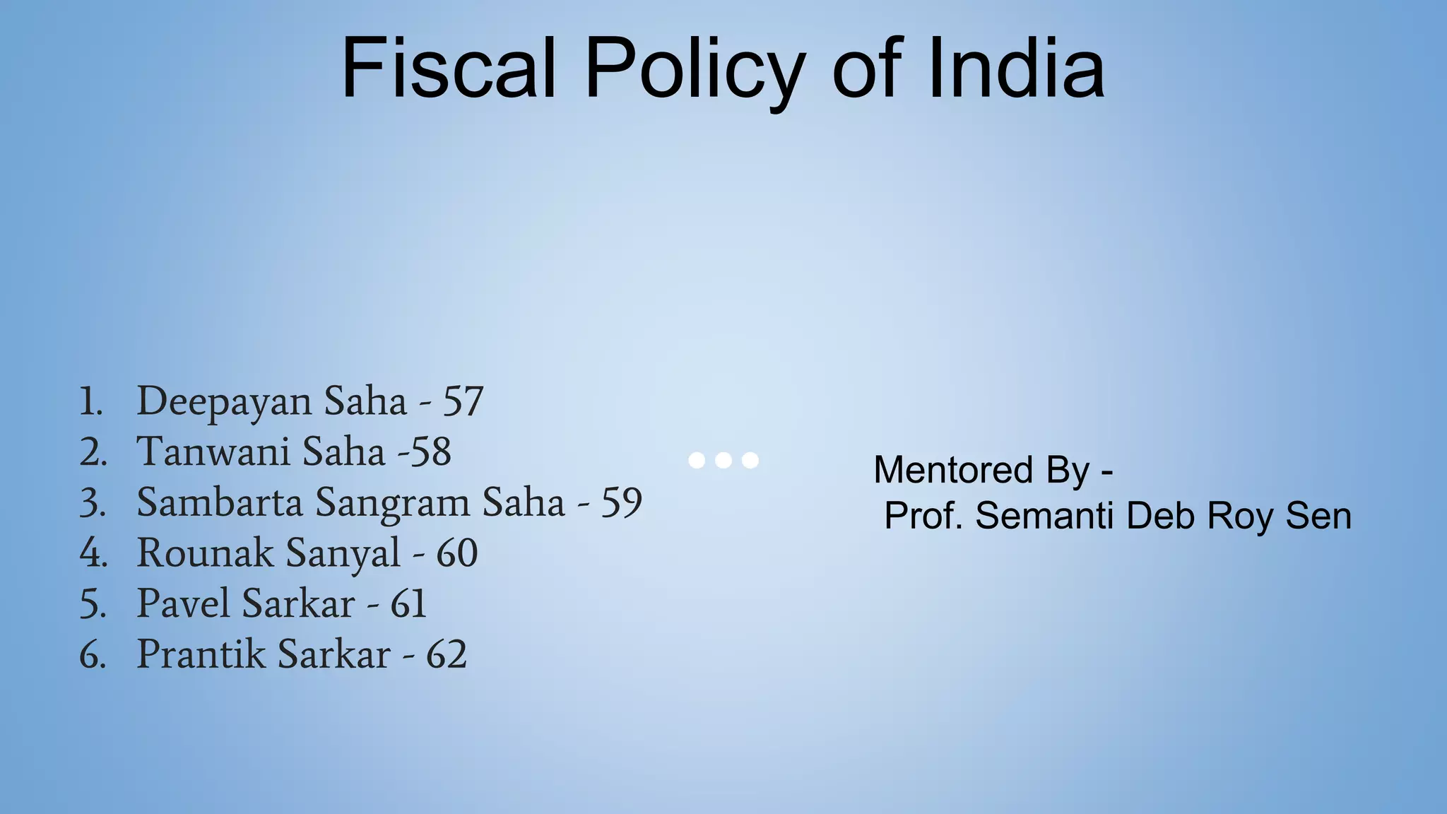 Fiscal policy of india | PPTX