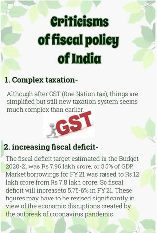 Fiscal policy of india | PDF
