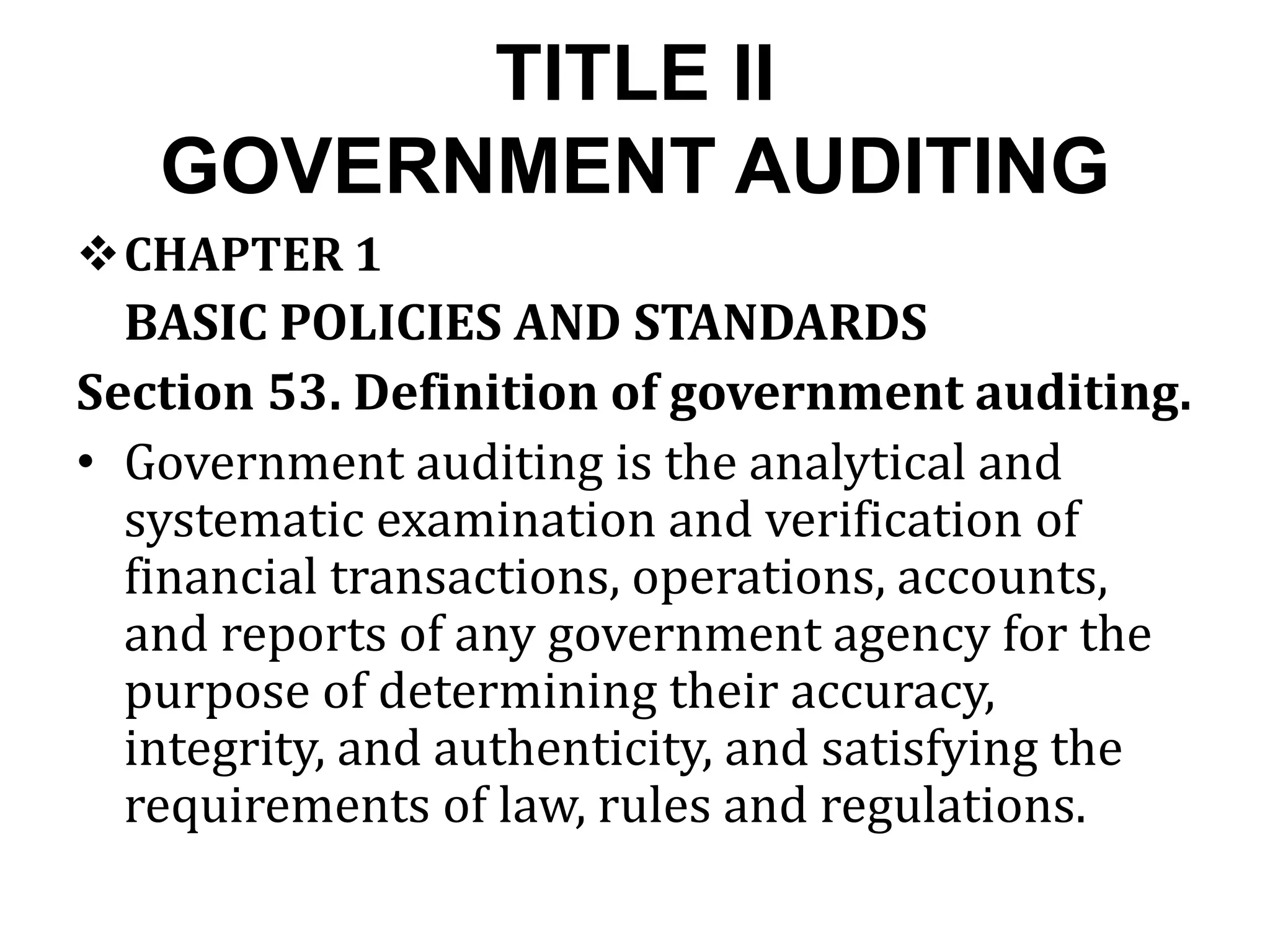 Government Accounting and Auditing | PPTX