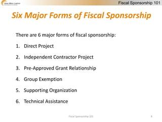 Fiscal sponsorship 101 | PPTX