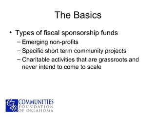 Fiscal sponsorships 101 | PPT
