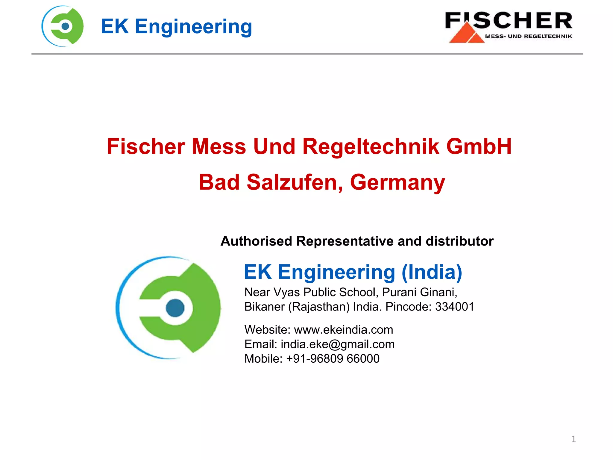 Fischer Mess Und-Regeltechnik Product catalogue - EK Engineering | PDF