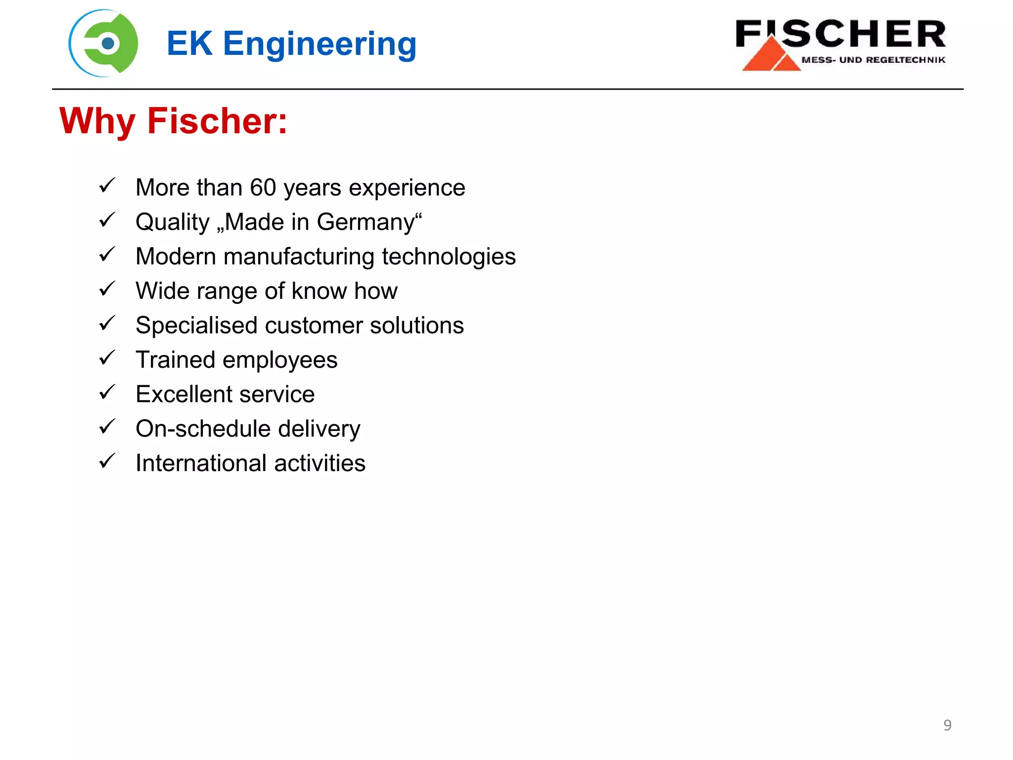 Fischer Mess Und-Regeltechnik Product catalogue - EK Engineering | PDF