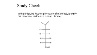 Fischer projections of monosaccharides | PPTX