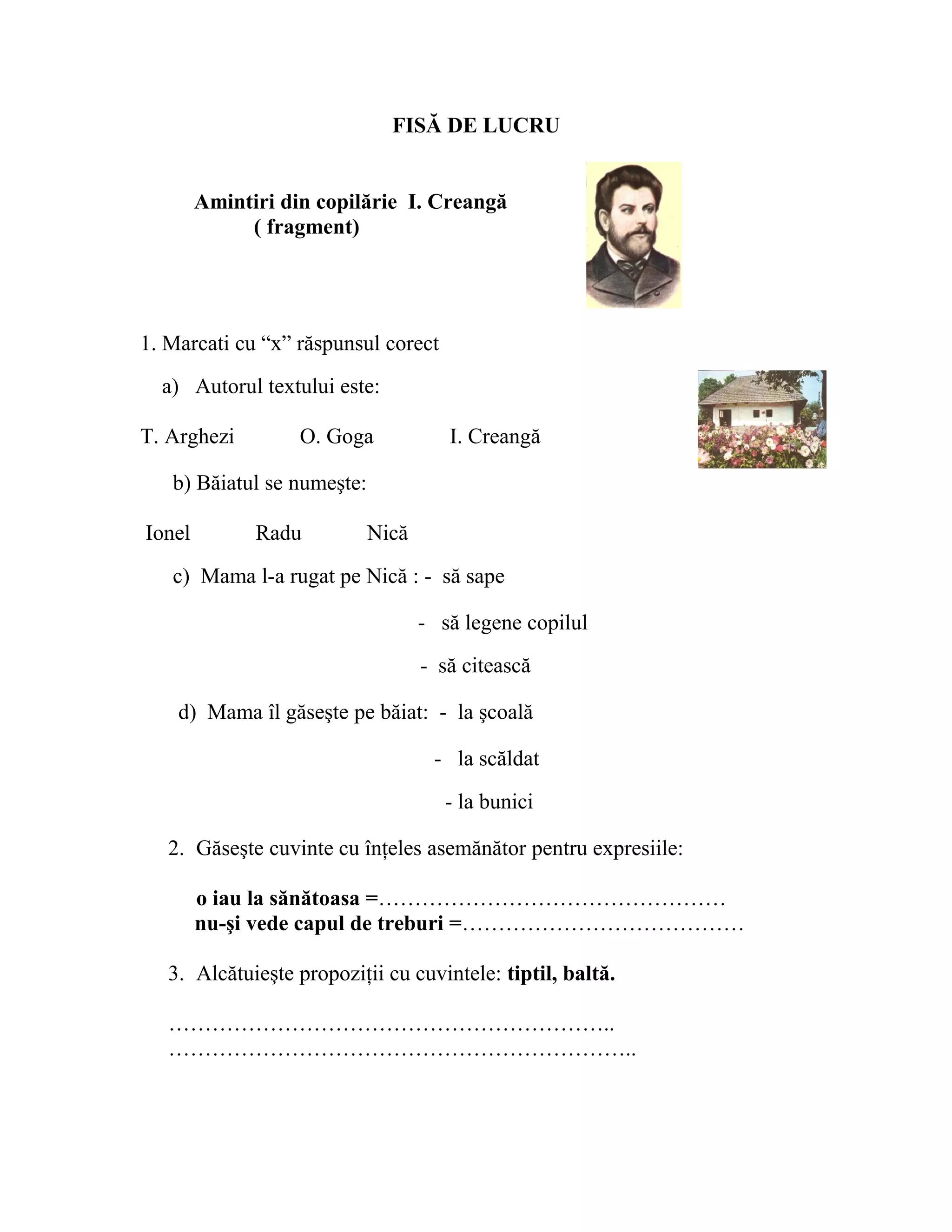 Fisa -Amintiri din copilarie | DOC