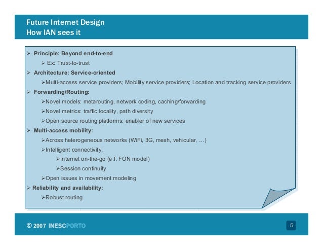 Future Internet Networking Architectures, New Paradigms