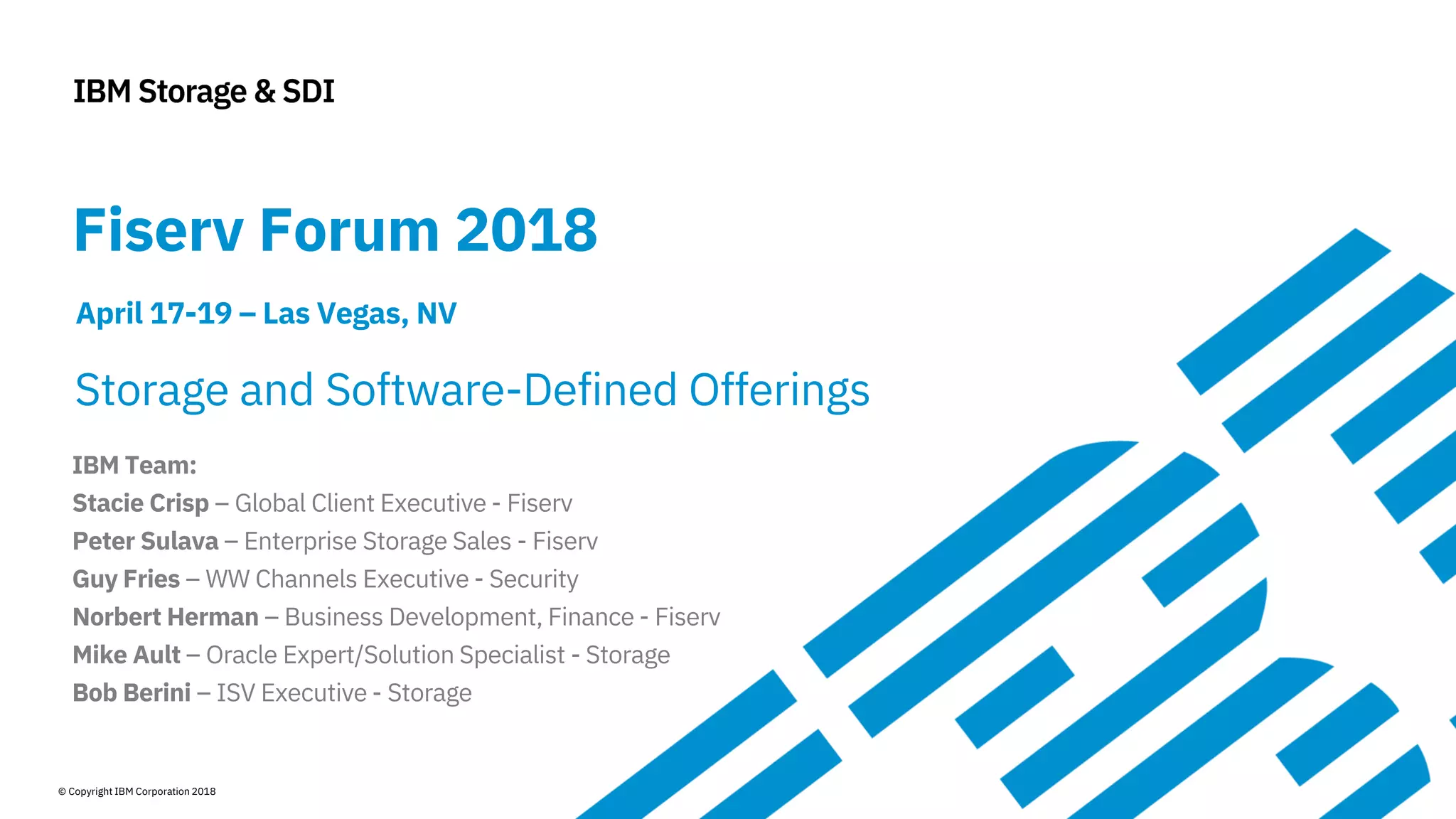IBM Storage at Fiserv Forum 2018 | PDF