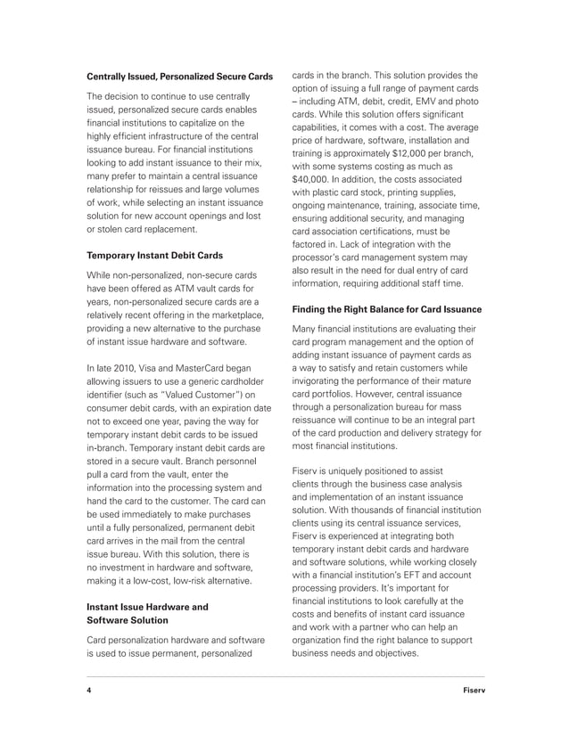 Fiserv instant issue_point_of_view | PDF