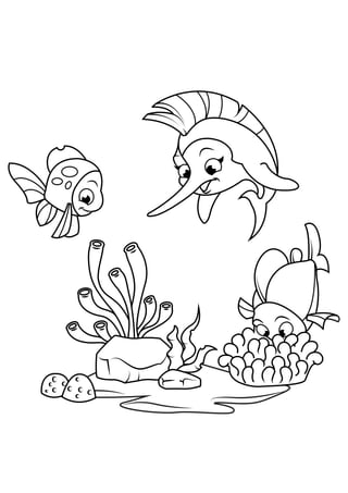 Fish Coloring Pages - Printable Coloring Book For Kids | PDF