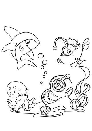 Fish Coloring Pages - Printable Coloring Book For Kids | PDF