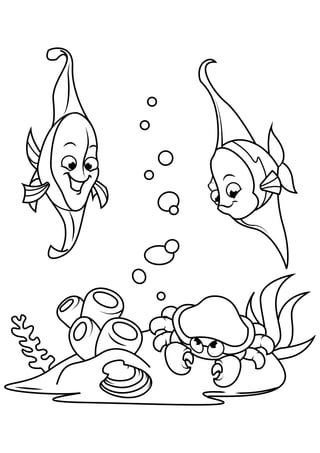 Fish Coloring Pages - Printable Coloring Book For Kids | PDF